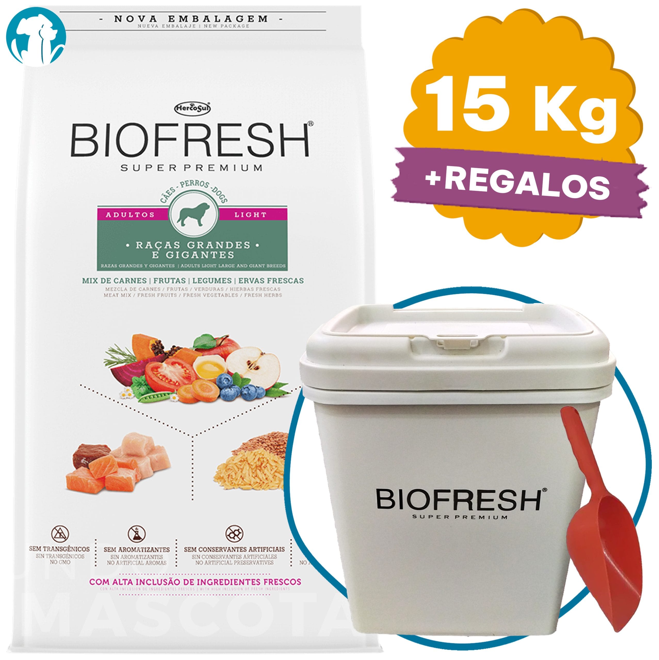 Biofresh Light Perro Adulto Raza Grande 15 Kg – Mundo Mascota