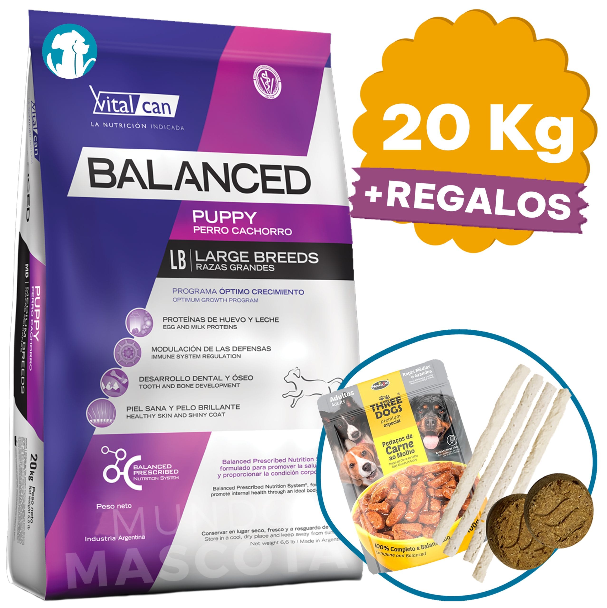 Balanced Perro Cachorro Raza Grande 20 Kg – Mundo Mascota