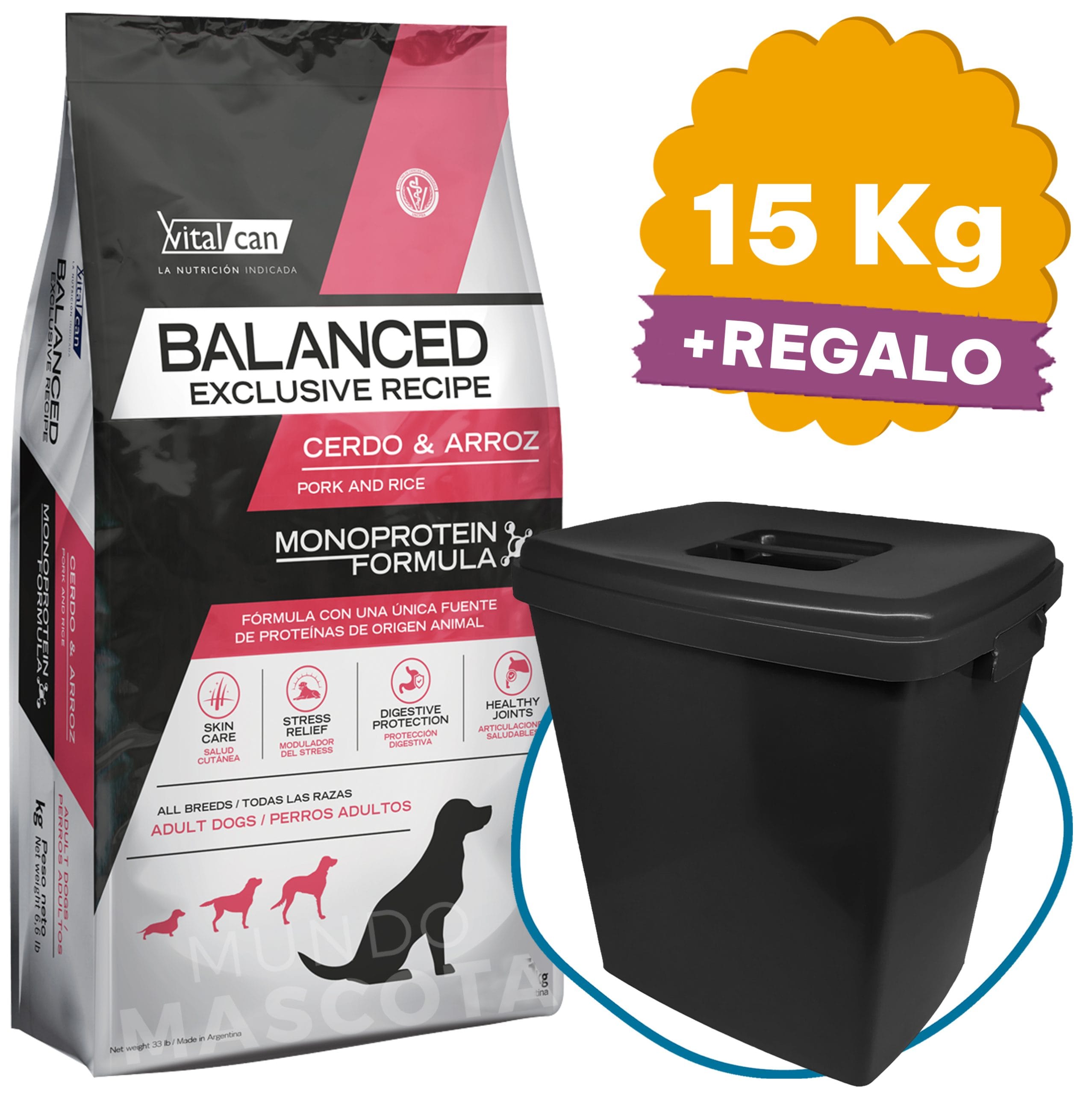 Balanced Perro Adulto Cerdo y Arroz 15 Kg – Mundo Mascota