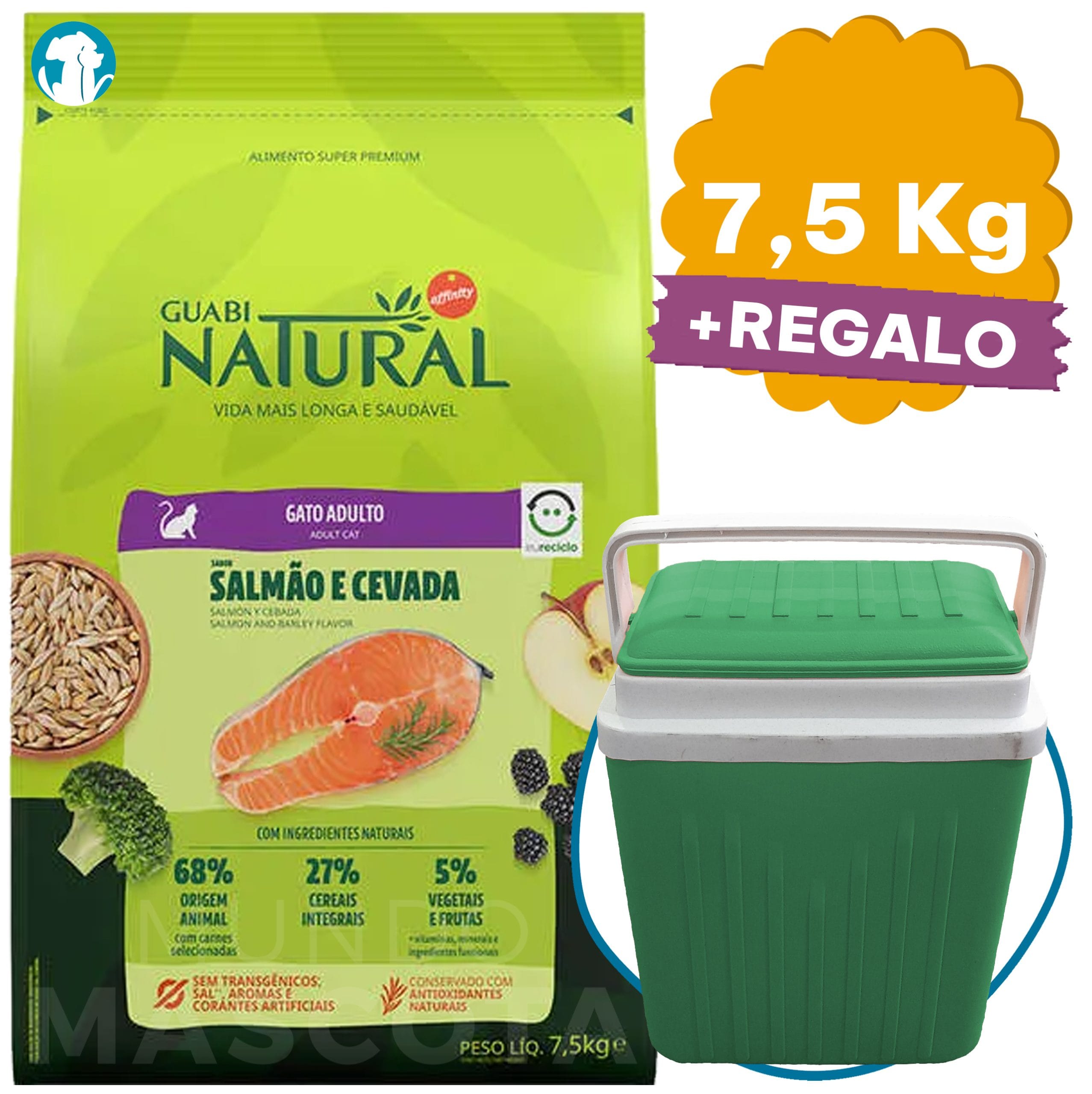 Guabi Natural Gato Adulto Sabor Salmón y Cebada 7,5 Kg – Mundo Mascota