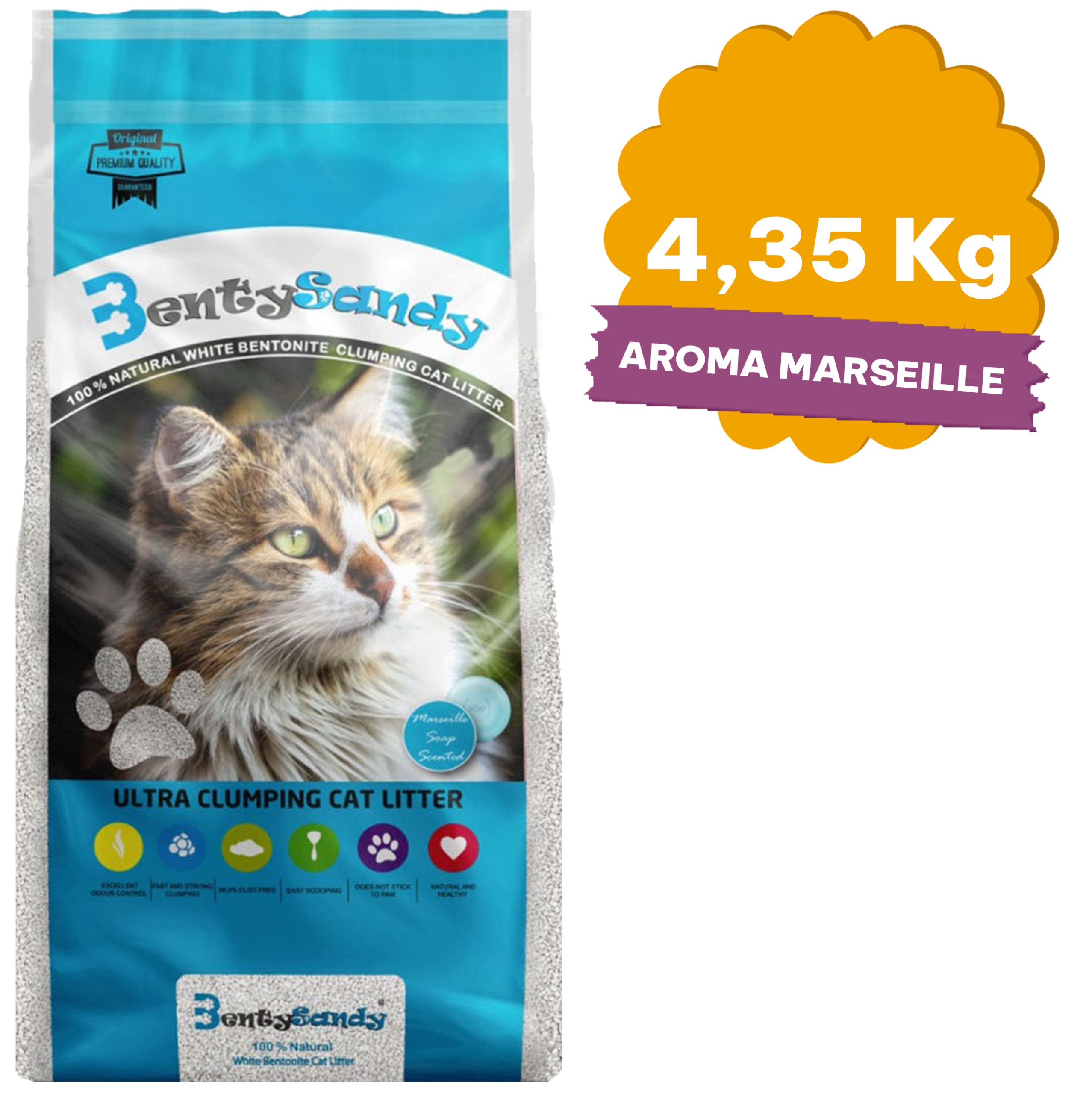 Arena Sanitaria Aglomerante Bentysandy 5 Lts / 4,35 Kgs – Mundo Mascota