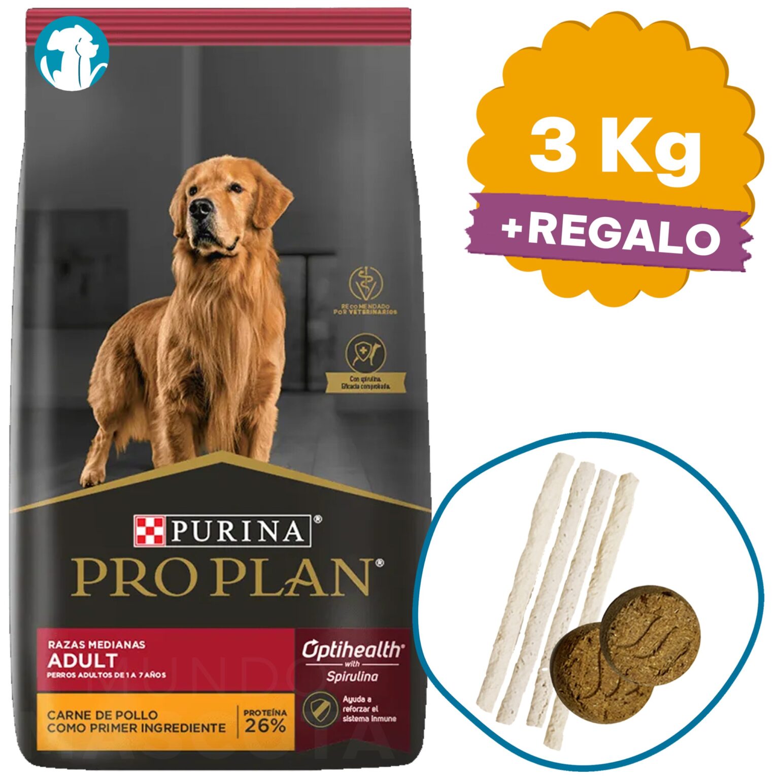 Pro Plan Perro Adulto Raza Mediana 3 Kg – Mundo Mascota